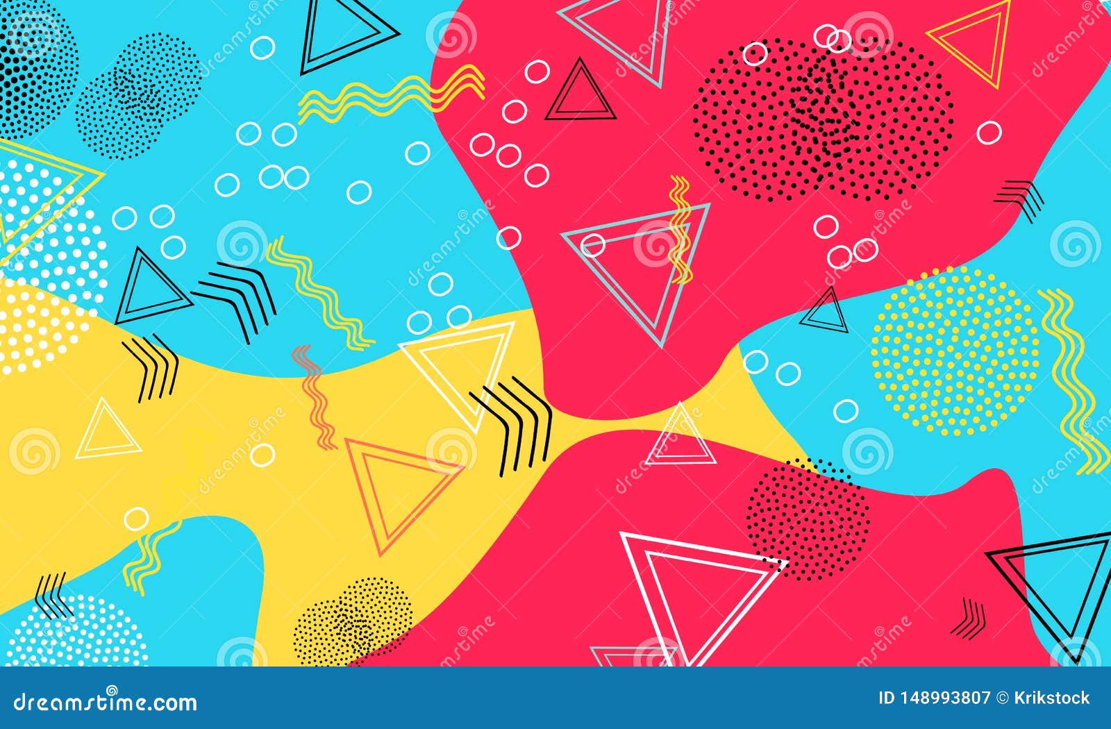 Abstract Fun Background. Colour Shapes Pattern Stock Vector ...