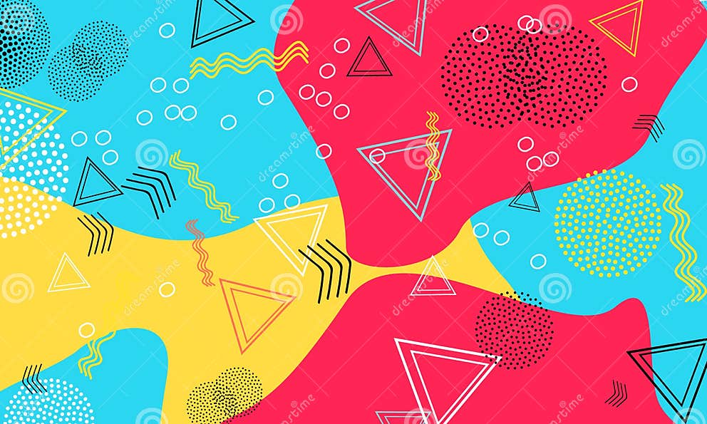 Abstract Fun Background. Colour Shapes Pattern Stock Vector ...