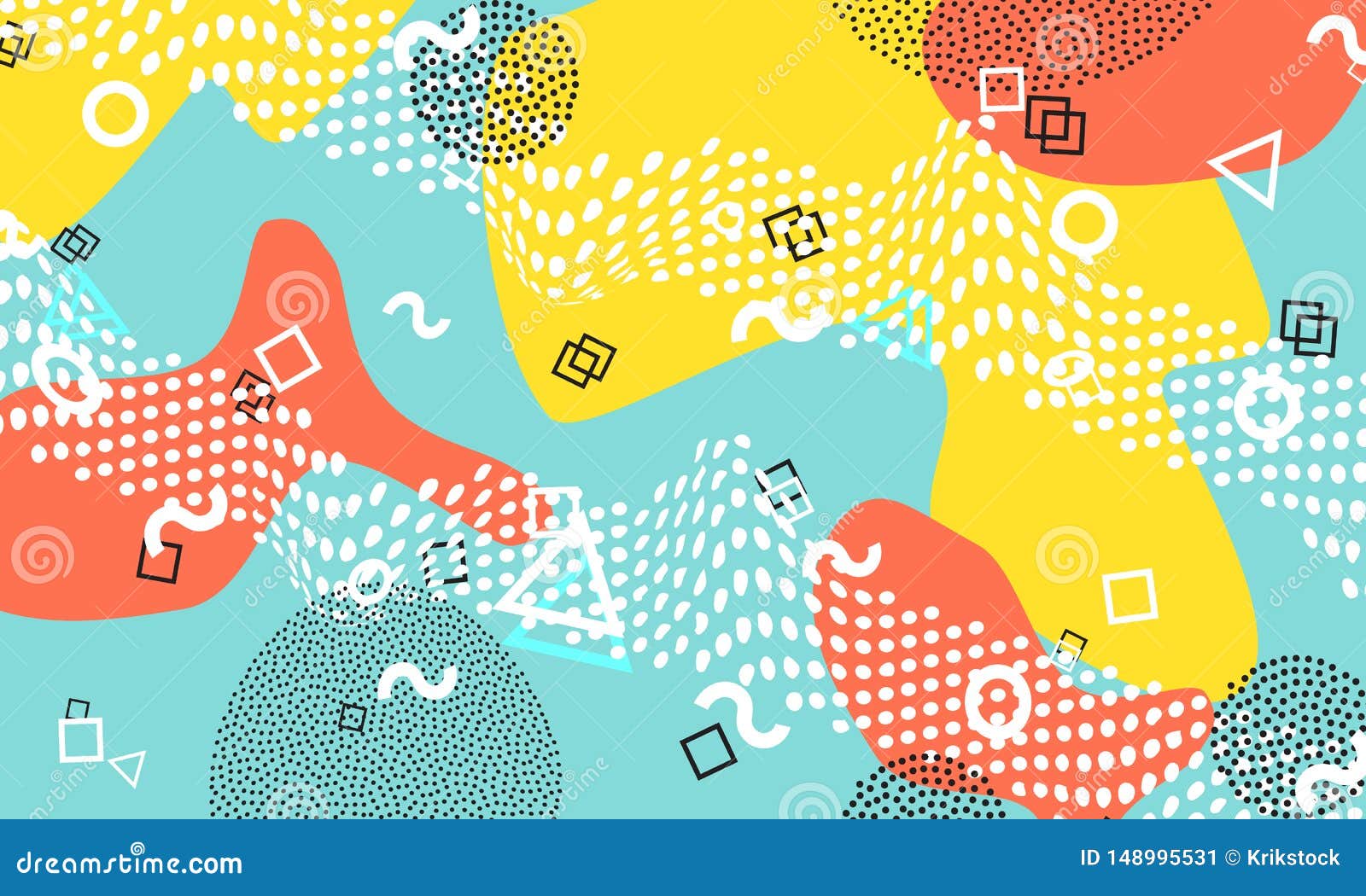 Abstract Fun Background. Colour Shapes Pattern Stock Vector ...