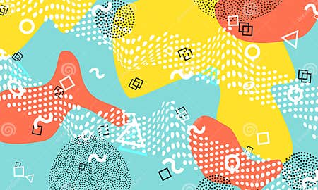 Abstract Fun Background. Colour Shapes Pattern Stock Vector ...