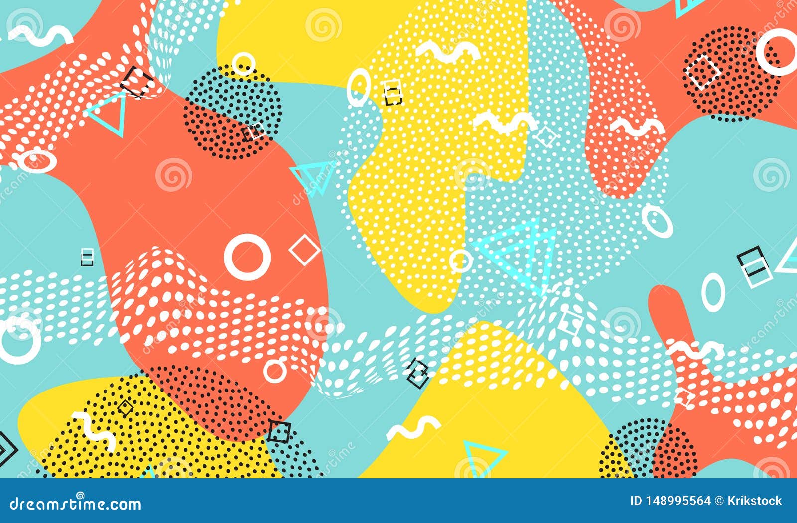 Abstract Fun Background. Colour Shapes Pattern Stock Vector ...