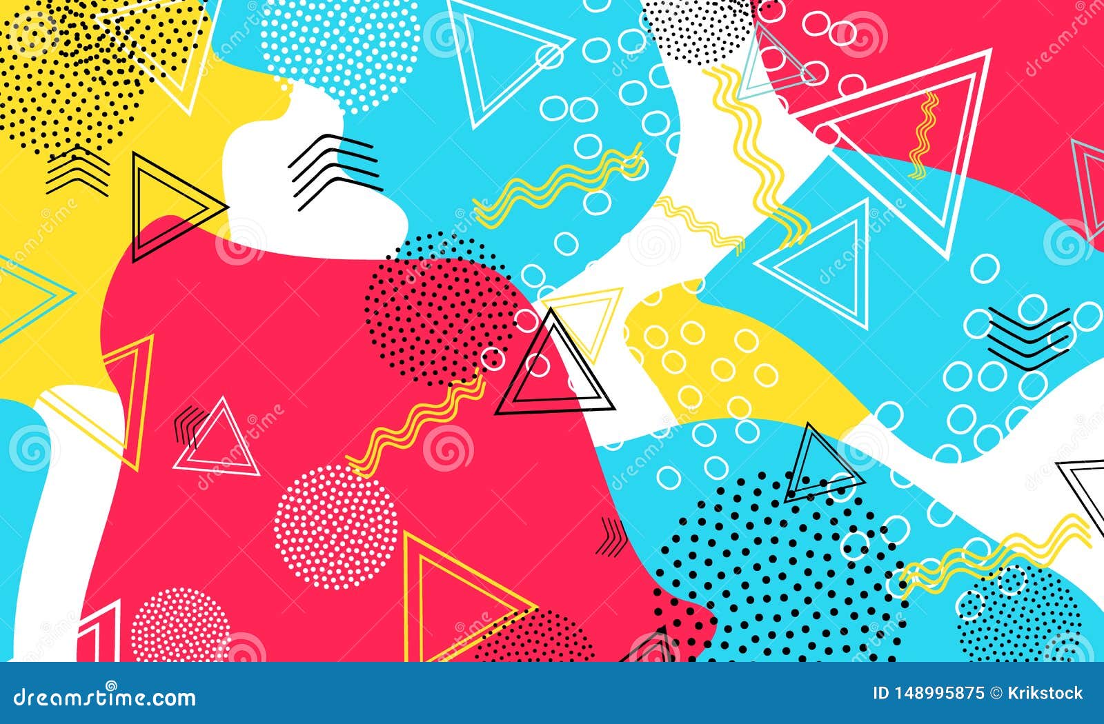 Abstract Fun Background. Colour Shapes Pattern Stock Vector ...