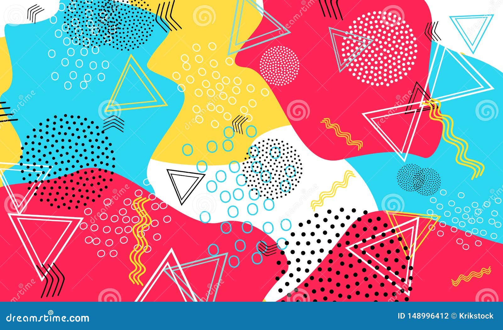 Abstract Fun Background. Colour Shapes Pattern. Stock Vector ...