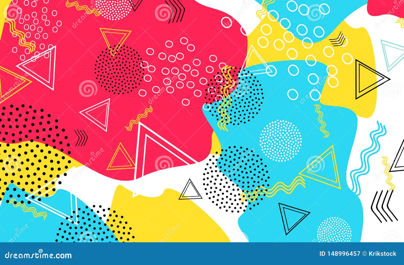 Abstract Fun Background. Colour Shapes Pattern Stock Vector ...