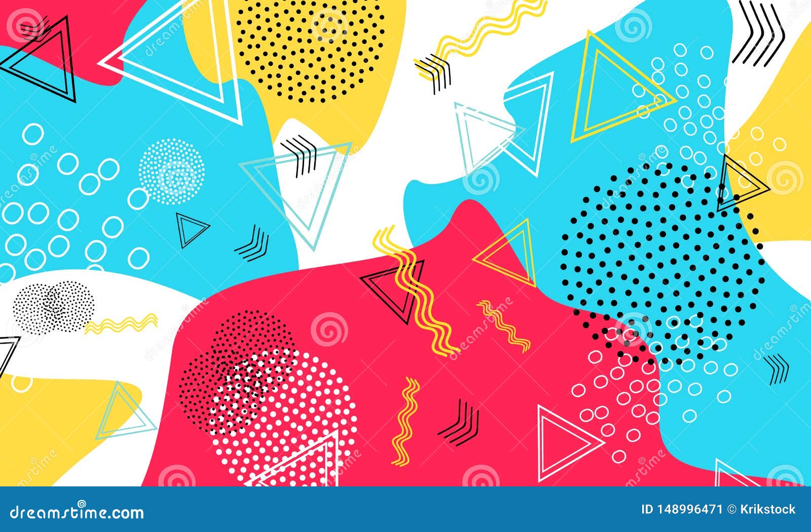 Abstract Fun Background. Colour Shapes Pattern Stock Illustration ...