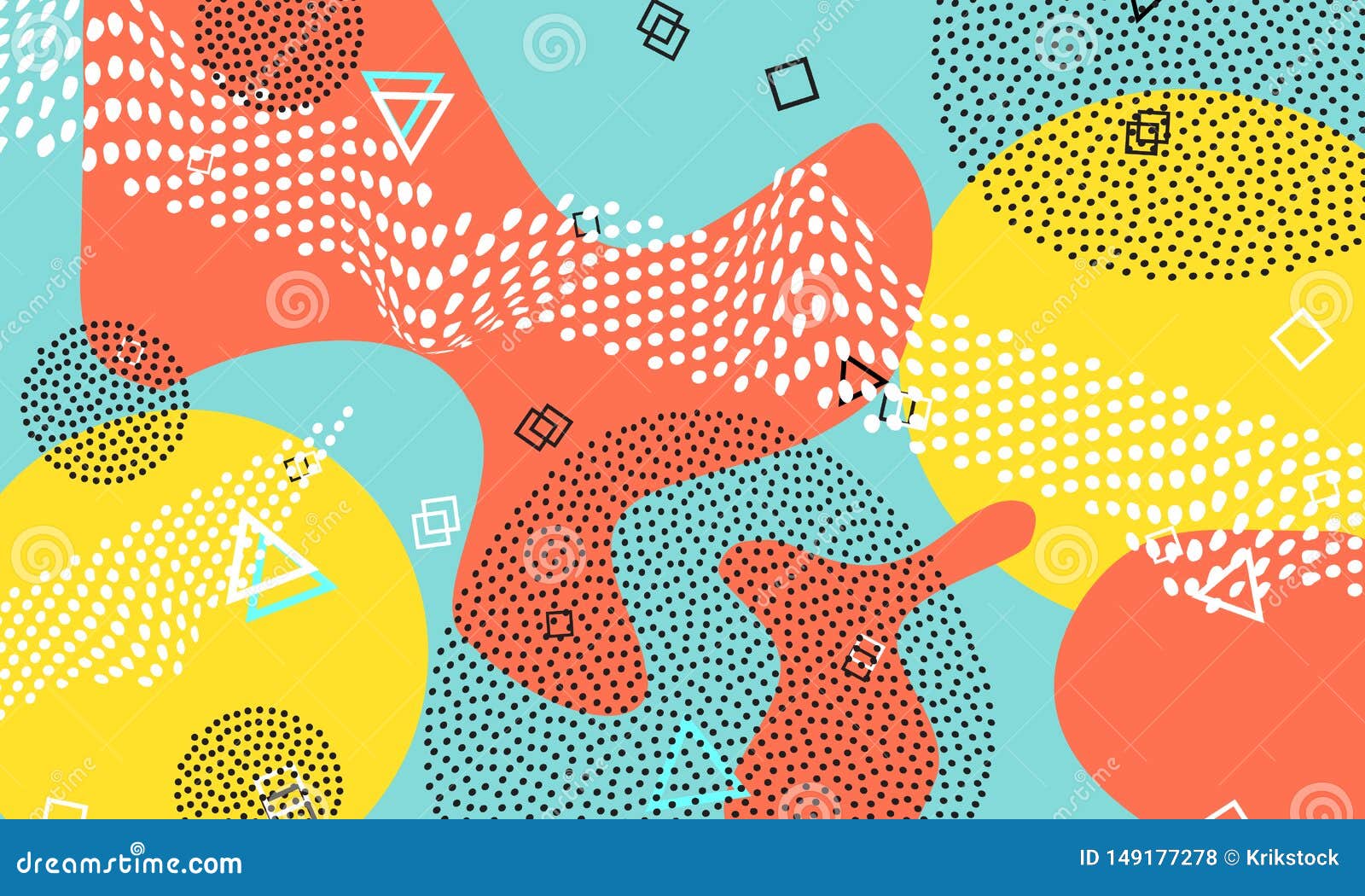 Abstract Fun Background. Colour Shapes Pattern Stock Vector ...