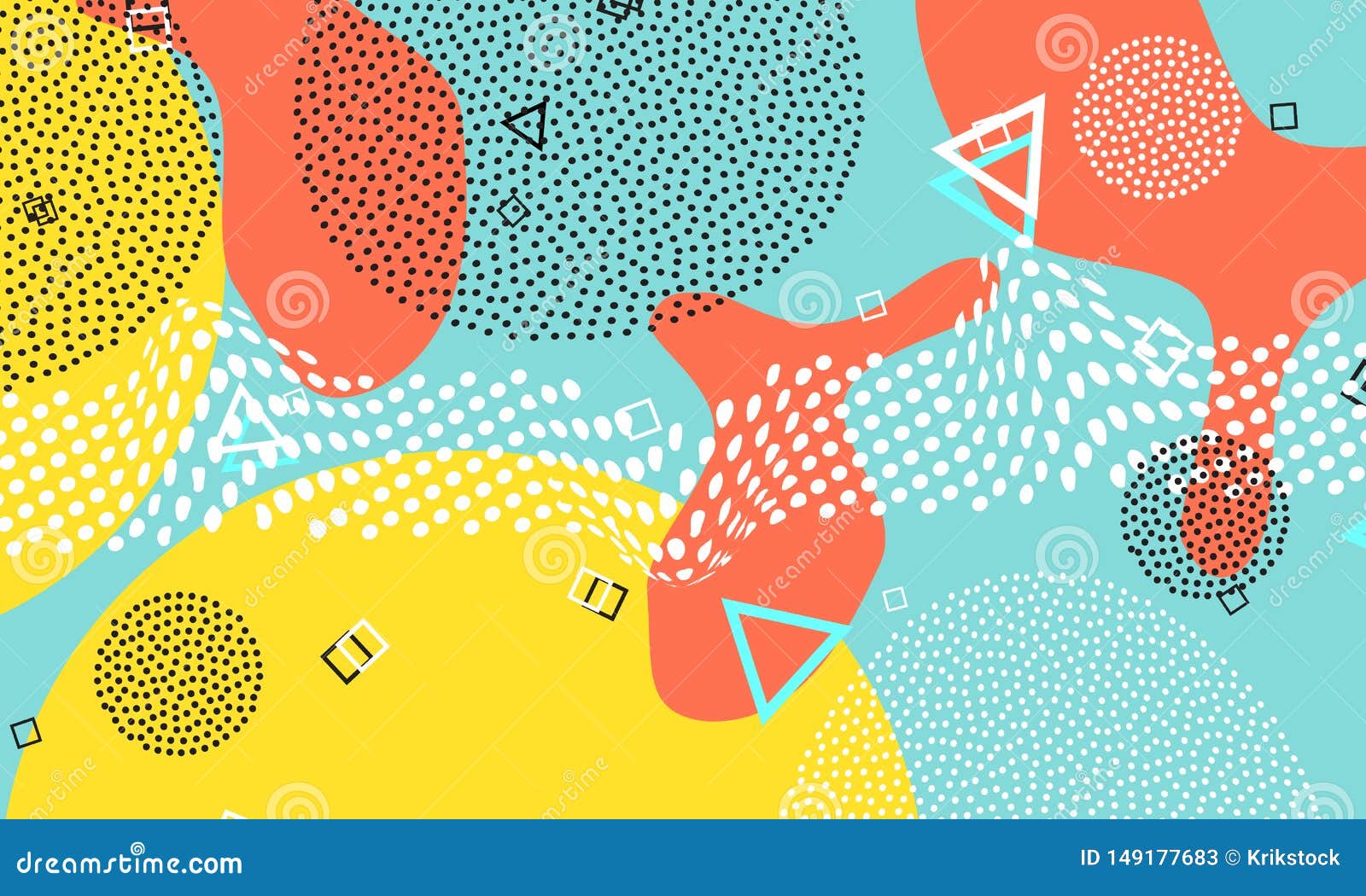 Abstract Fun Background. Colour Shapes Pattern Stock Vector ...