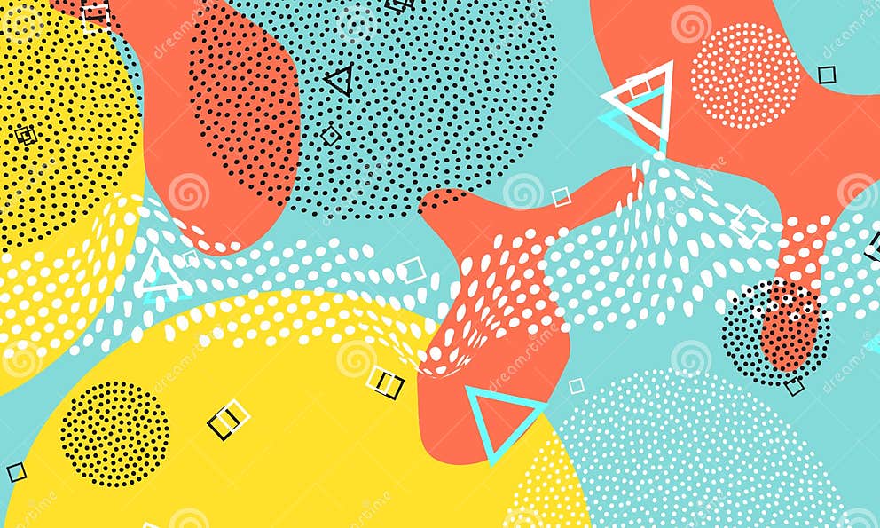 Abstract Fun Background. Colour Shapes Pattern Stock Vector ...