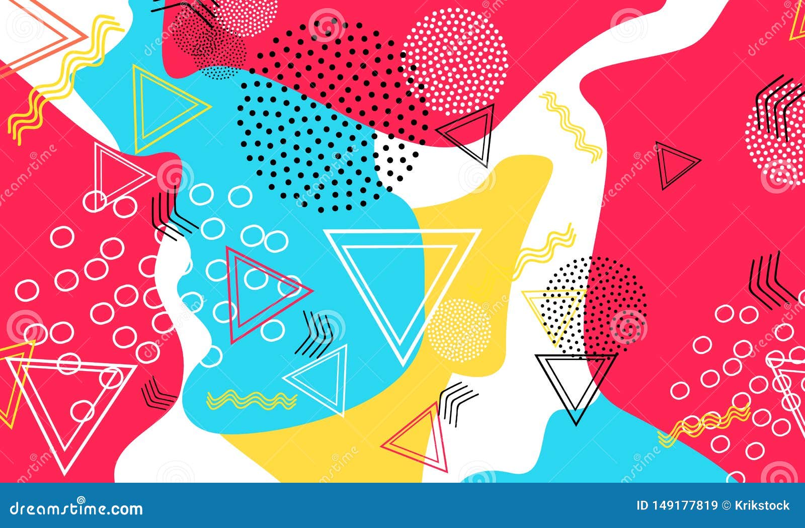 Abstract Fun Background. Colour Shapes Pattern Stock Vector ...