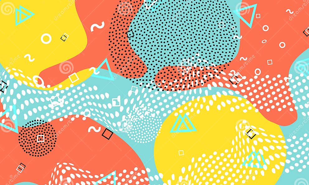 Abstract Fun Background. Colour Shapes Pattern Stock Vector ...