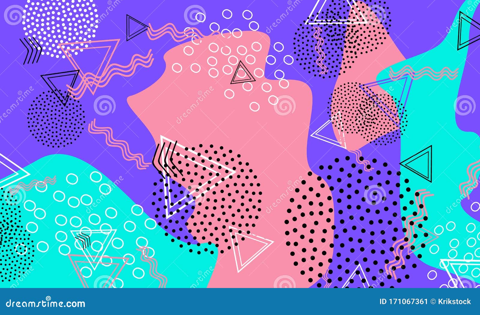 Abstract Fun Background. Colour Shapes Pattern Stock Vector ...