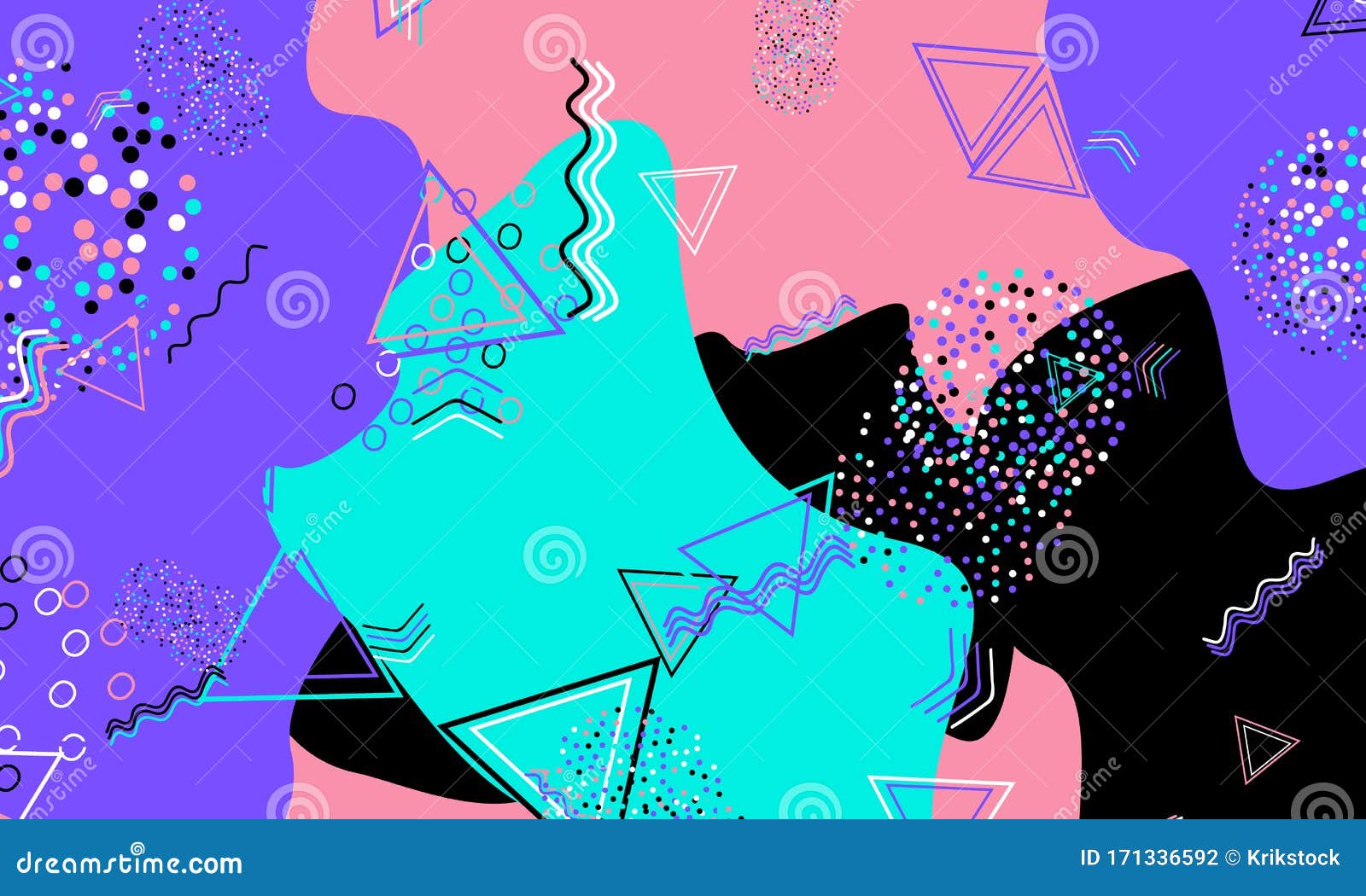 Abstract Fun Background. Colour Shapes Pattern Stock Vector ...