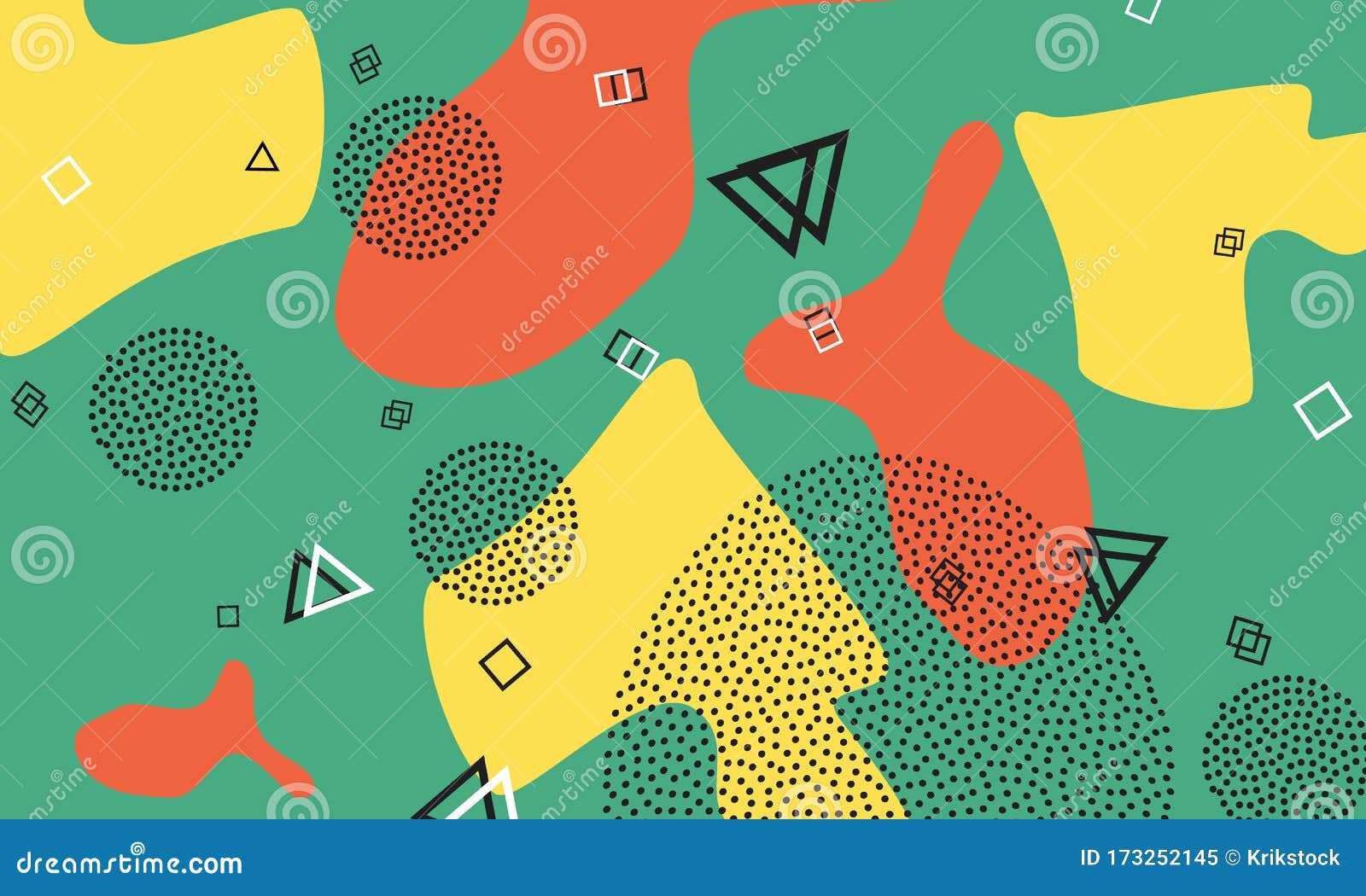 Abstract Fun Background. Colour Shapes Pattern Stock Vector ...