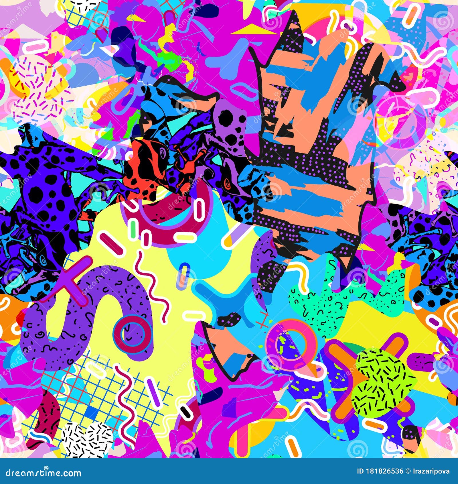 Abstract Fun Color Pattern Cartoon Texture for Doodle Geometric ...