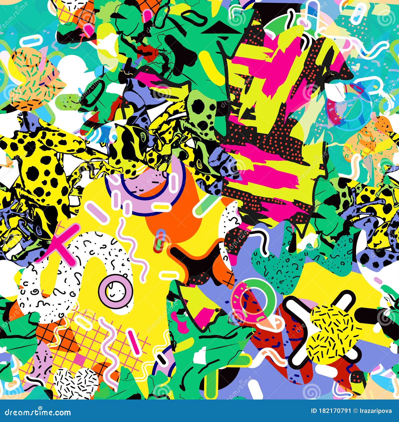 Abstract Fun Color Pattern Cartoon Texture for Doodle Geometric ...