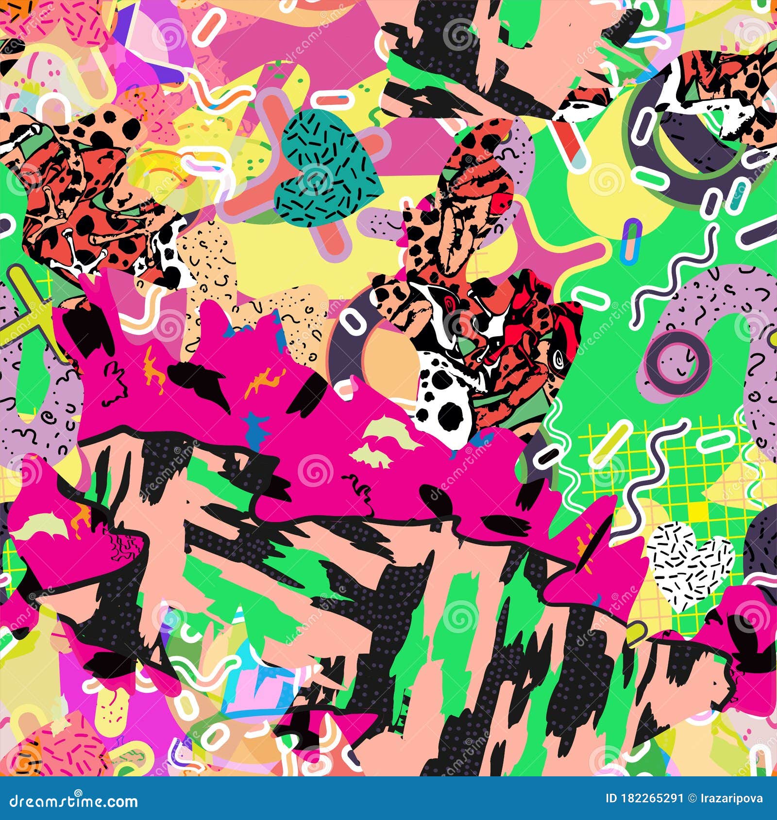 Abstract Fun Color Pattern Cartoon Texture for Doodle Geometric ...