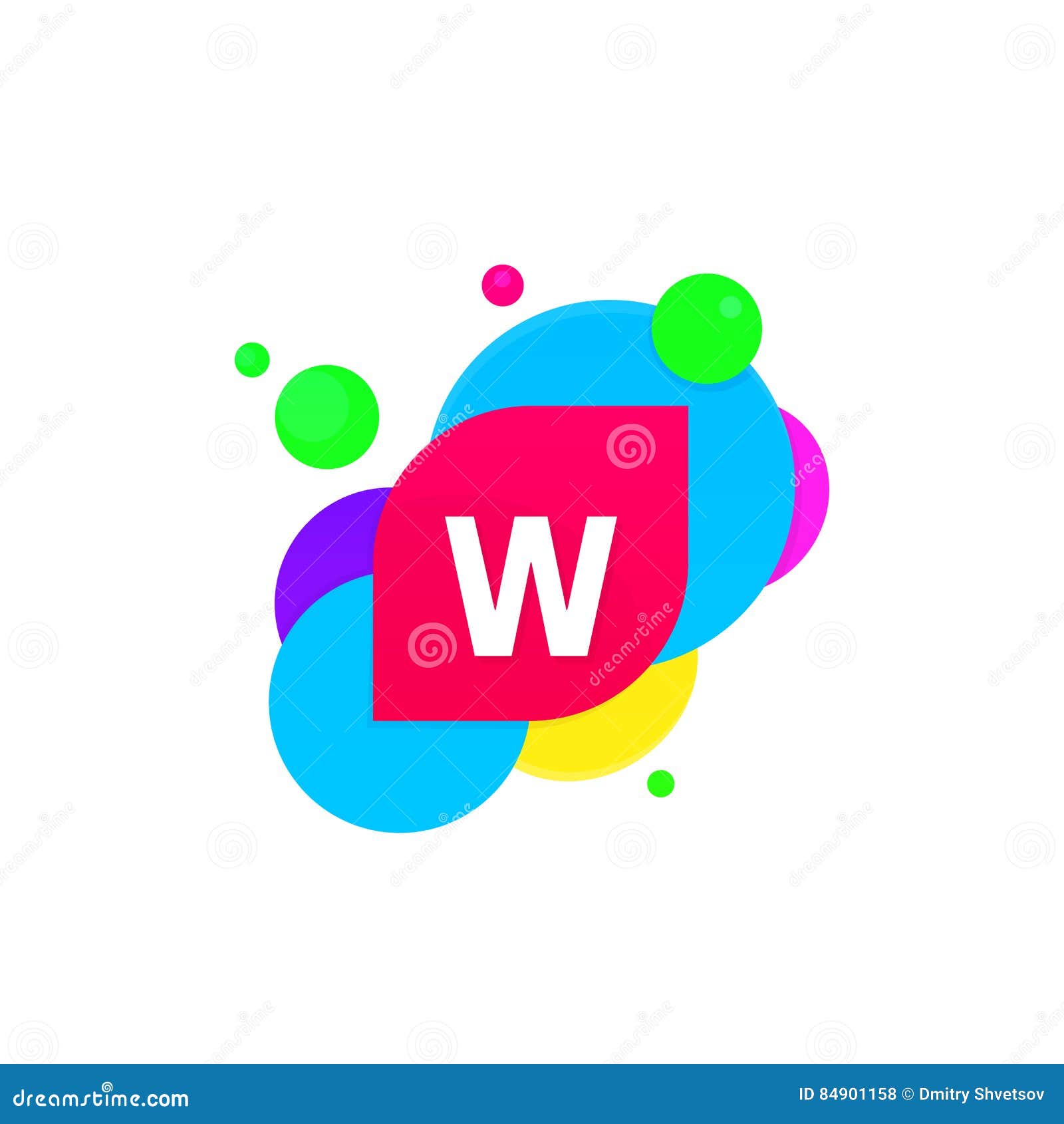 Abstract Fun W Letter Logo Creative Flat Children Avatar Vector Stock ...