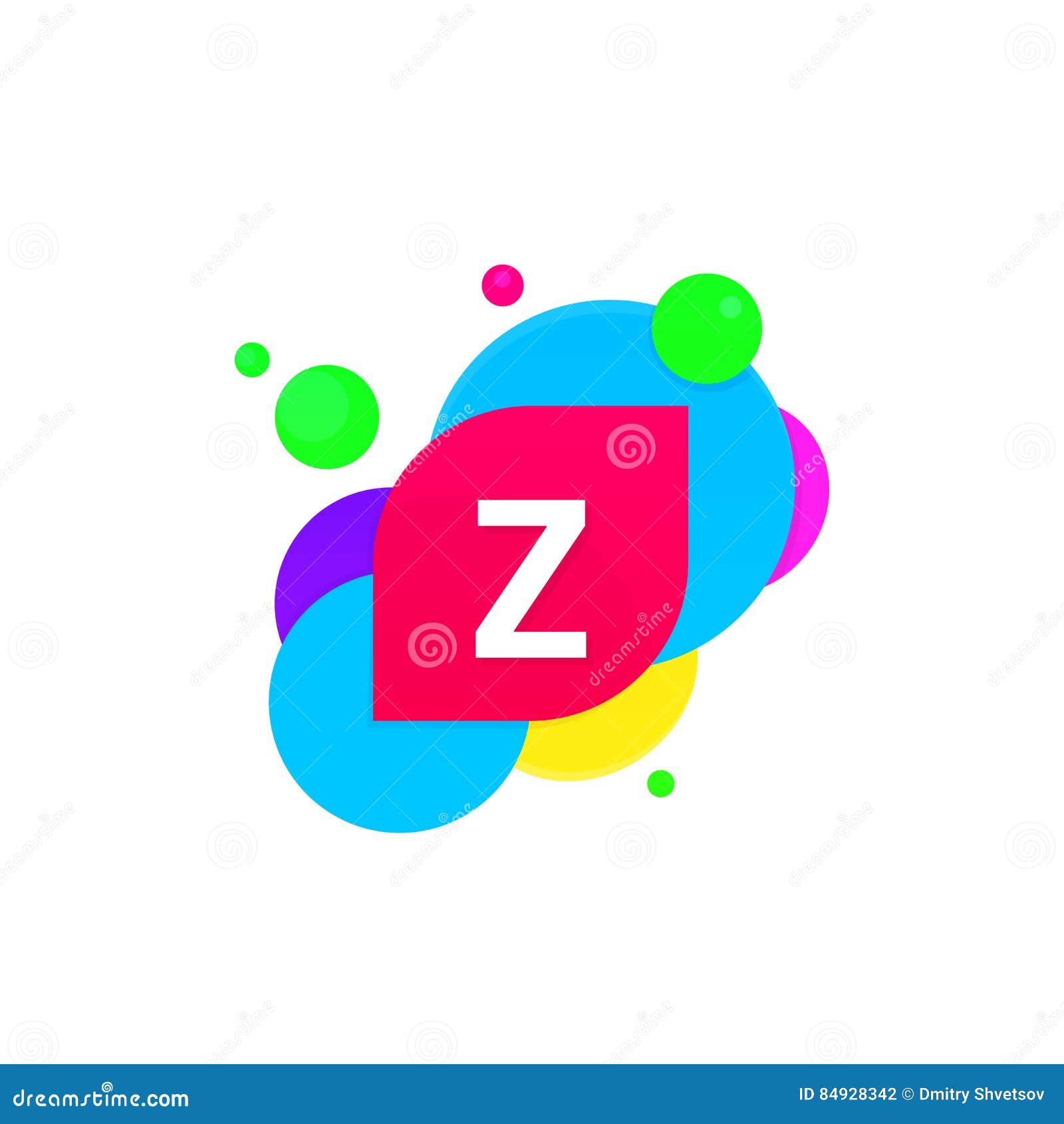 Abstract Fun Z Letter Logo Creative Flat Children Avatar Vector Stock ...