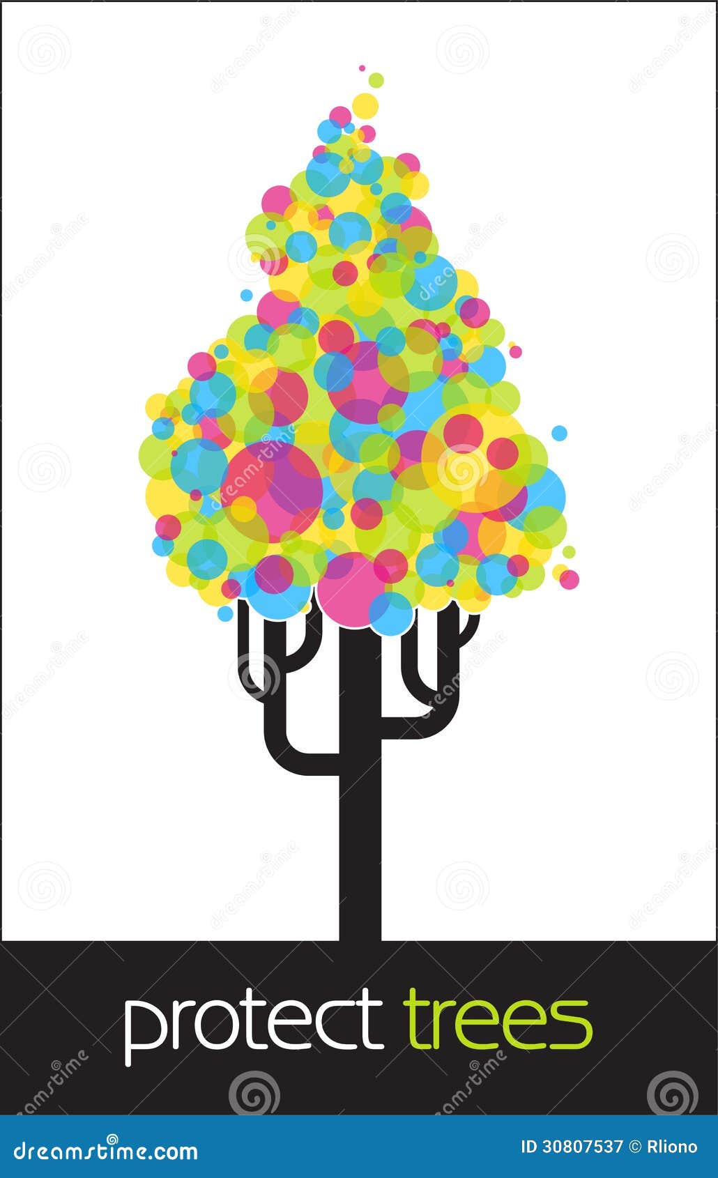 Abstract funky tree. stock vector. Illustration of magnificent - 30807537