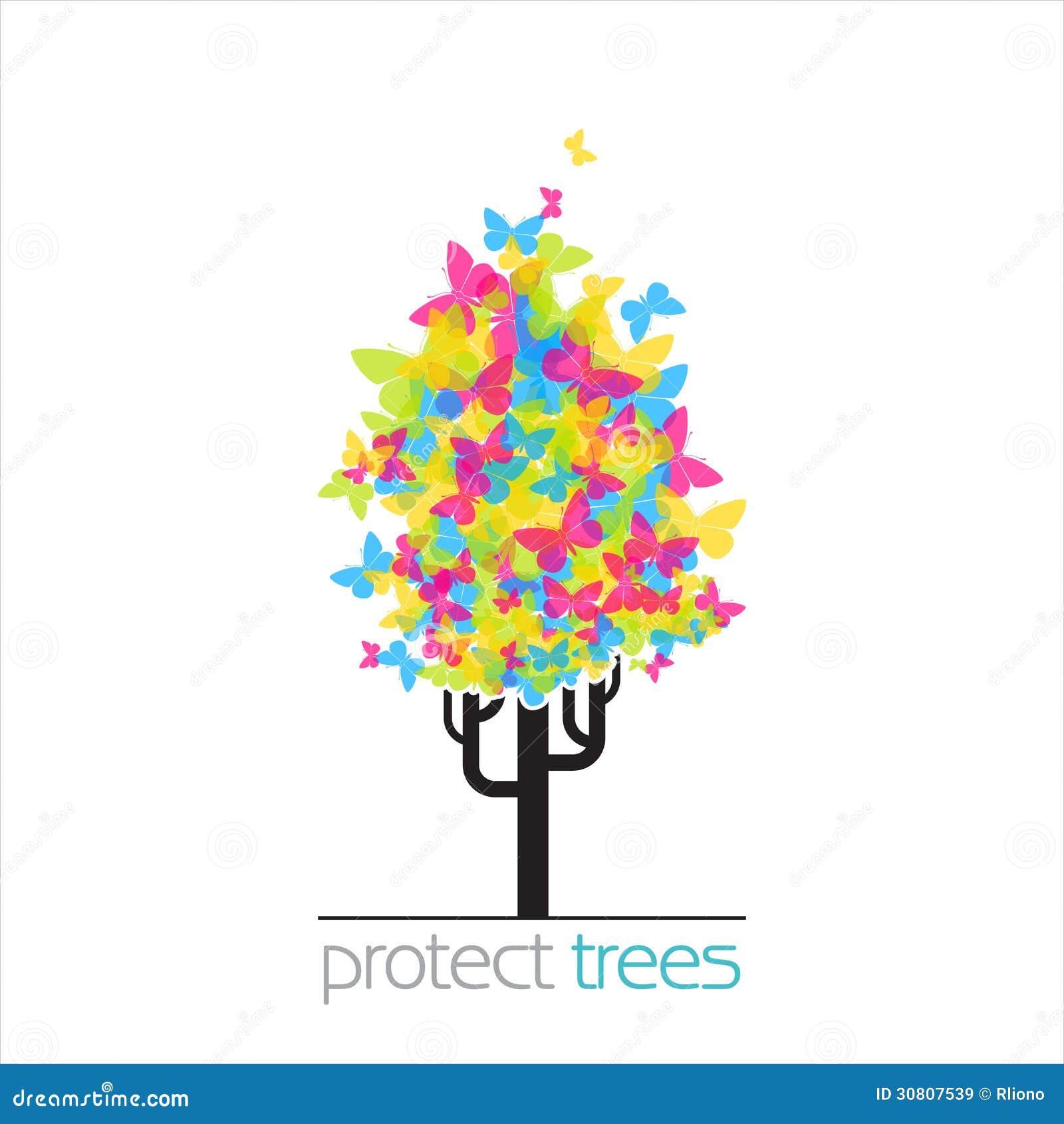 Abstract funky tree. stock illustration. Illustration of isolated ...