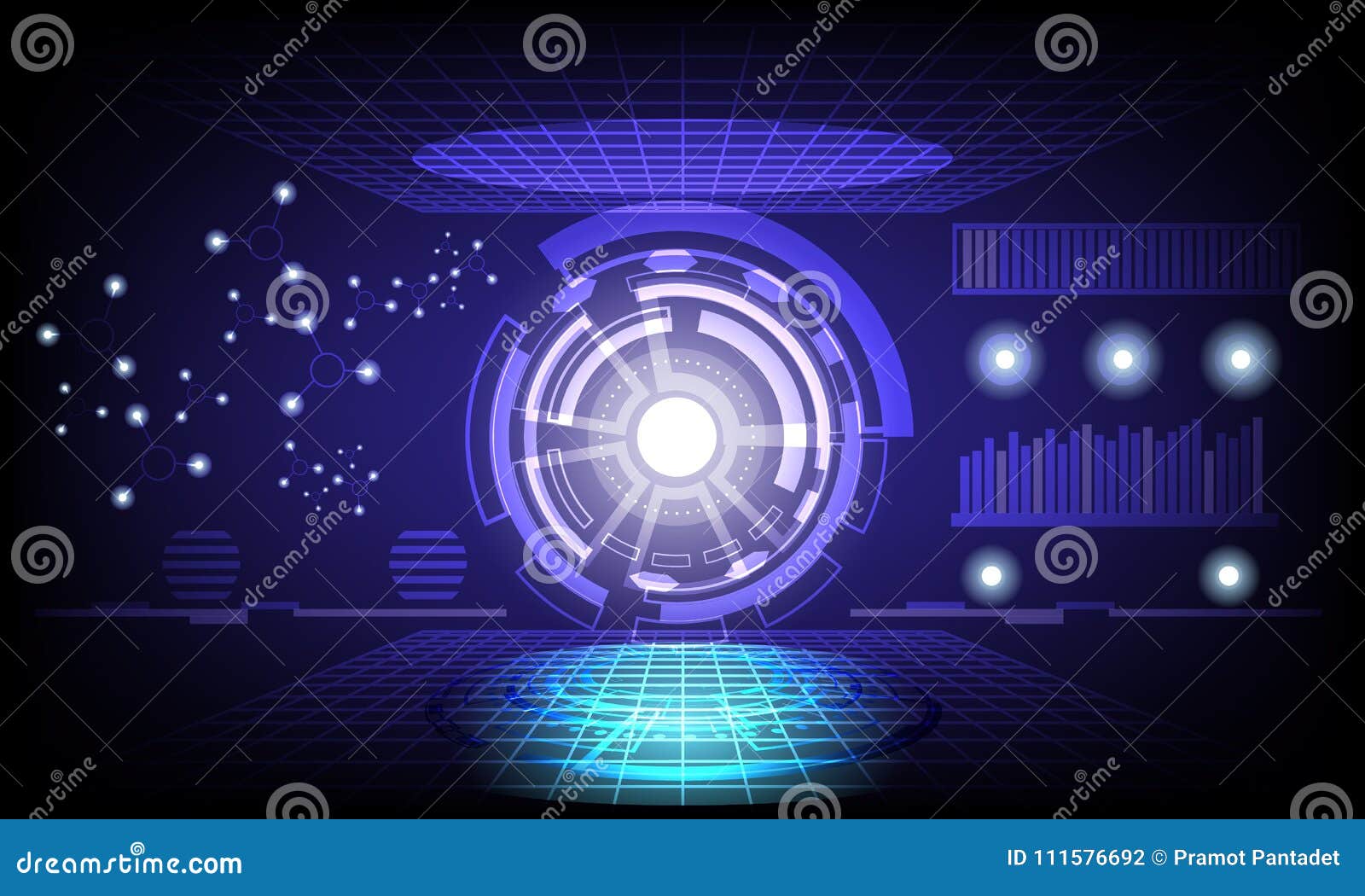 Abstract Future Circle. Concept Innovation Connect Digital Line Future ...