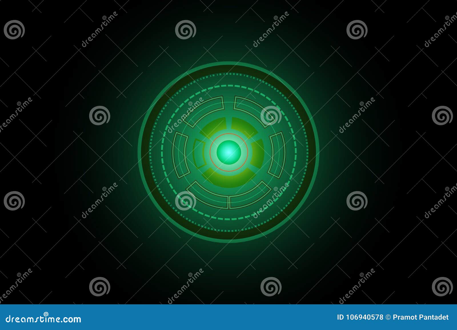 Abstract Future Circle Technology Green Concept Background Illustration ...