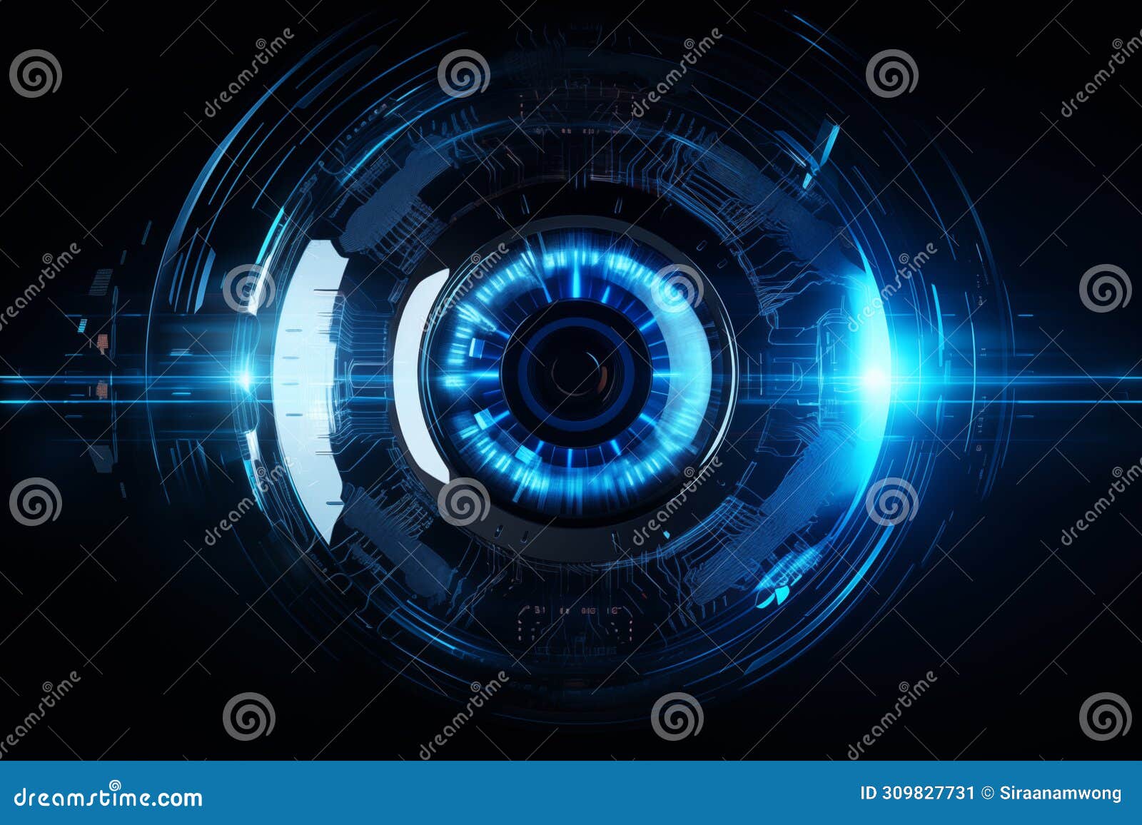 Abstract Future Digital Science Technology Concept. Digital Retinal ...