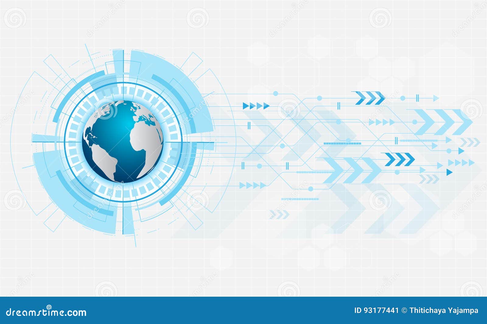 Abstract Future Digital Technology Concept on White Background,world ...