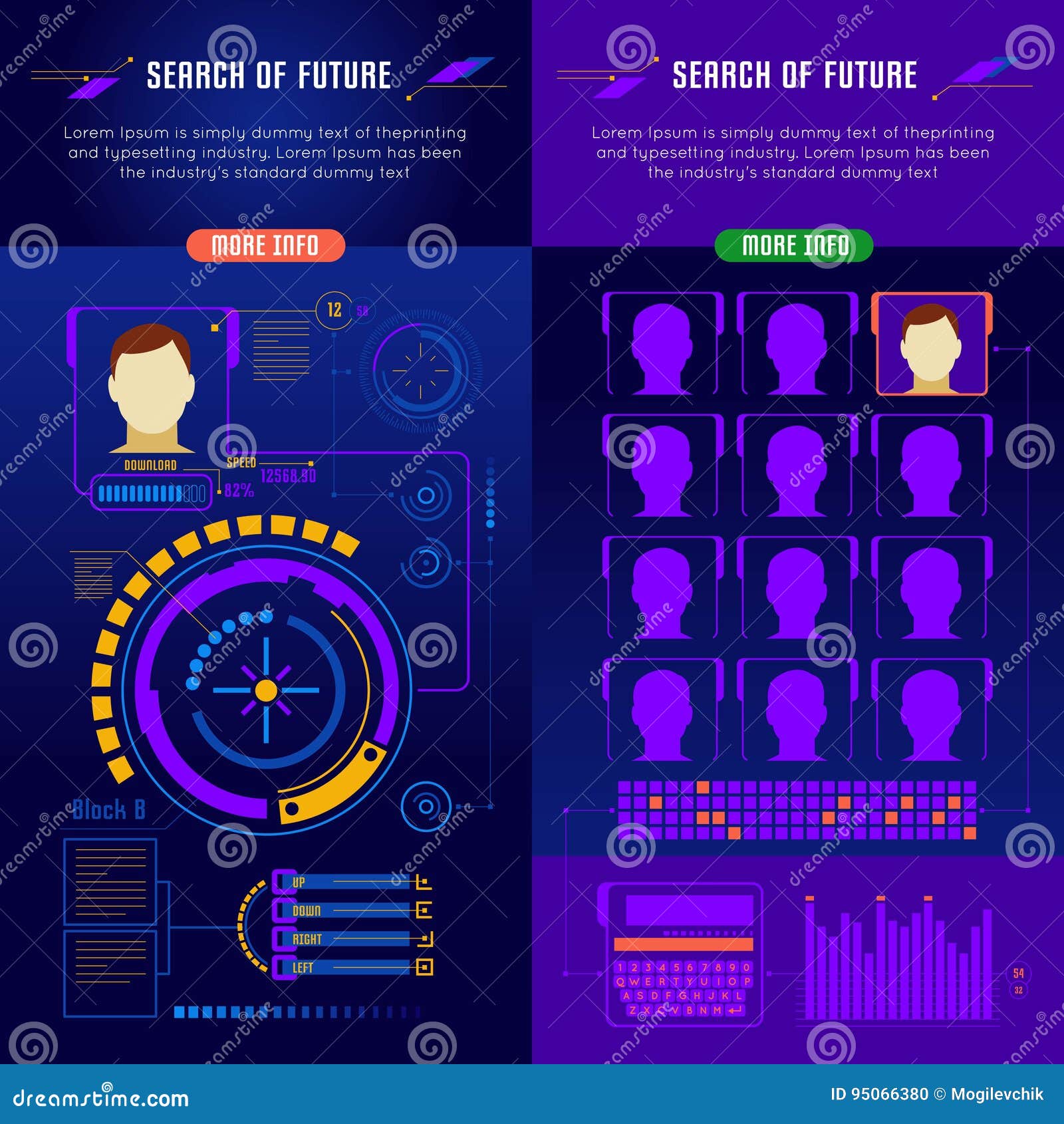 Abstract Future Interface Banner Set Stock Vector - Illustration of ...