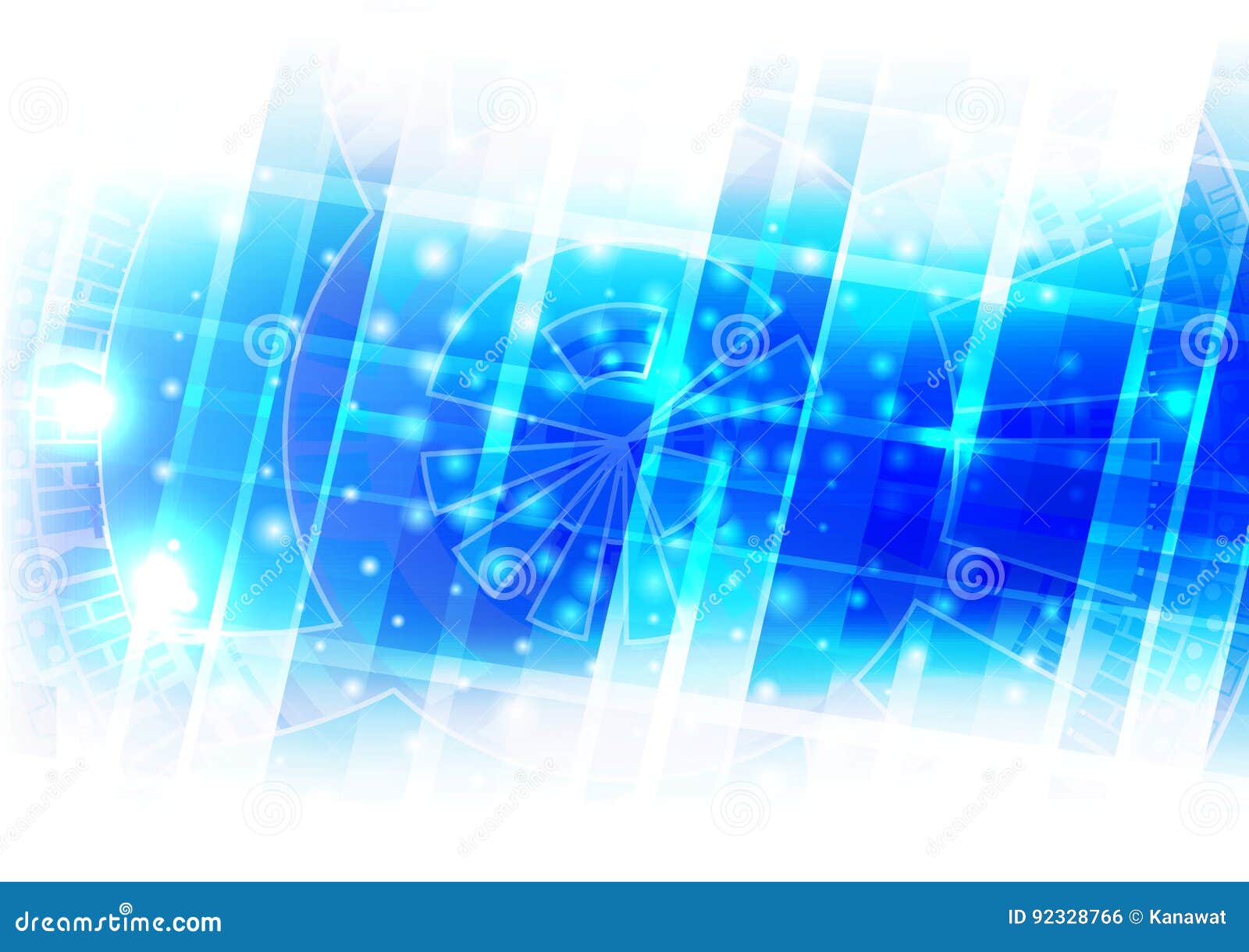 Abstract Future Technology with Blue Background, Vector Design Stock ...