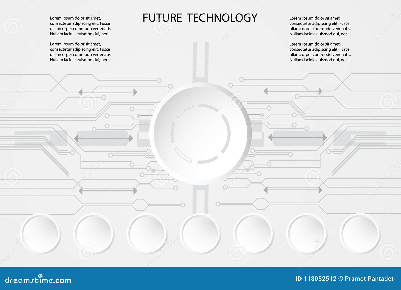 Abstract Future Technology Circle And The Circuit Background Concept ...