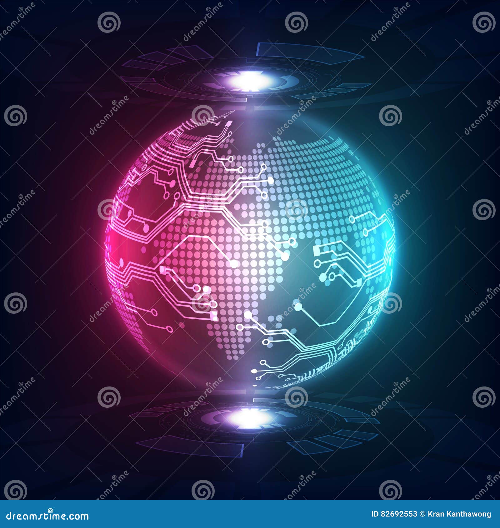 Abstract Future Technology Concept Background with Various , Vector ...
