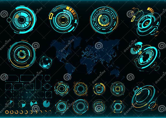 Abstract Future, Vector Futuristic Interface. Communications Map of the ...