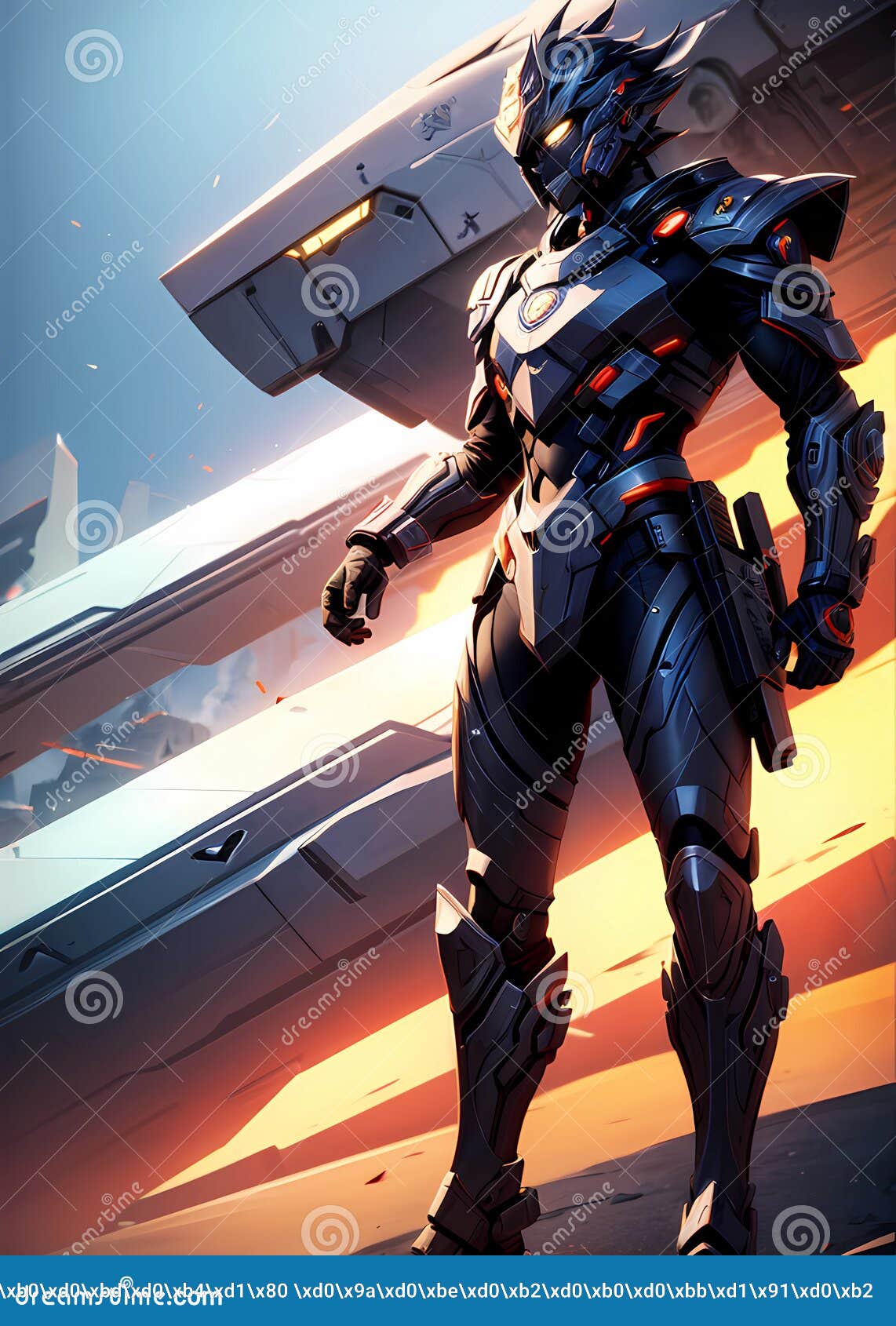 Abstract Futuristic Art with Game Character Stock Illustration ...