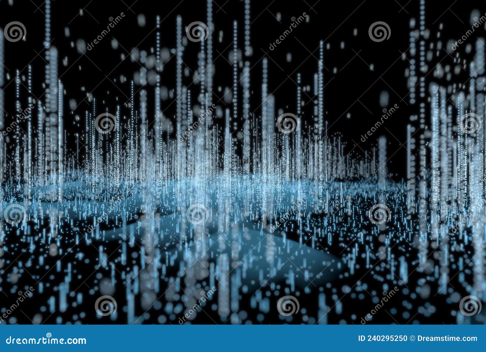 Abstract Blue Binary Code Background Programming Coding Hacker Matrix Concept 3d Rendering Stock