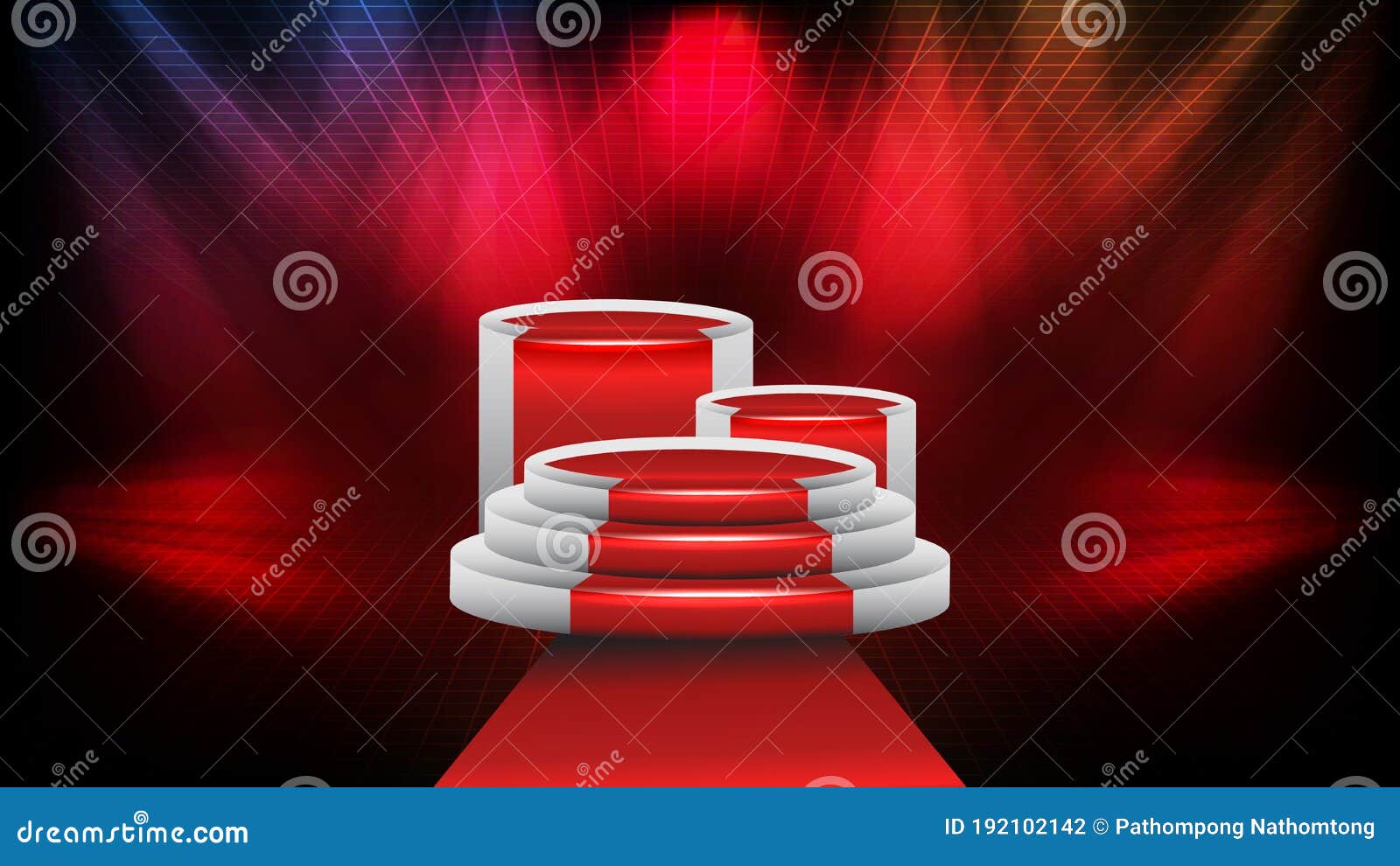 Futuristic Background of Blue Empty Stage Stairs Covered with Blue ...