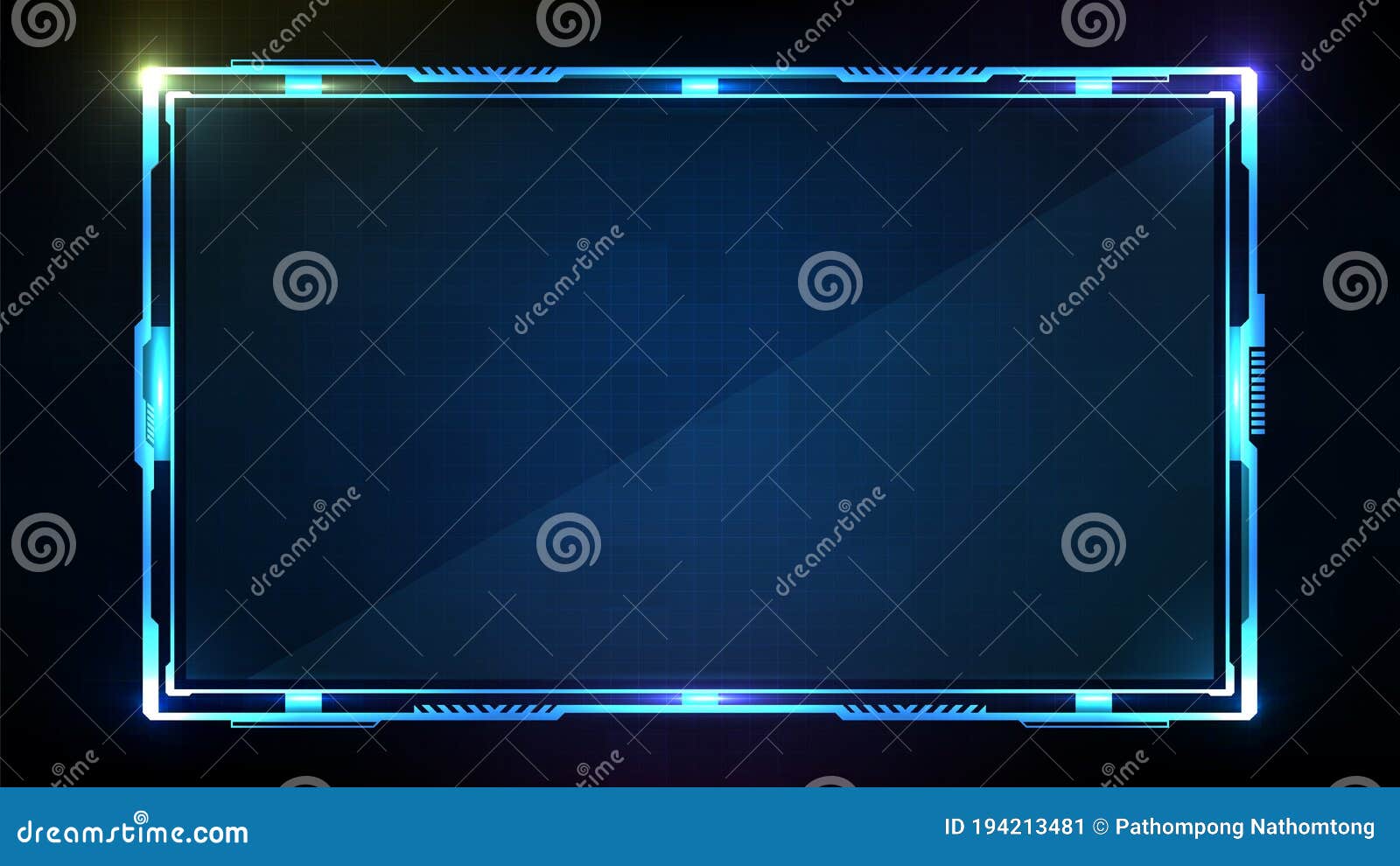 Futuristic Background of Blue Glowing Technology Sci Fi Frame Hud Ui ...