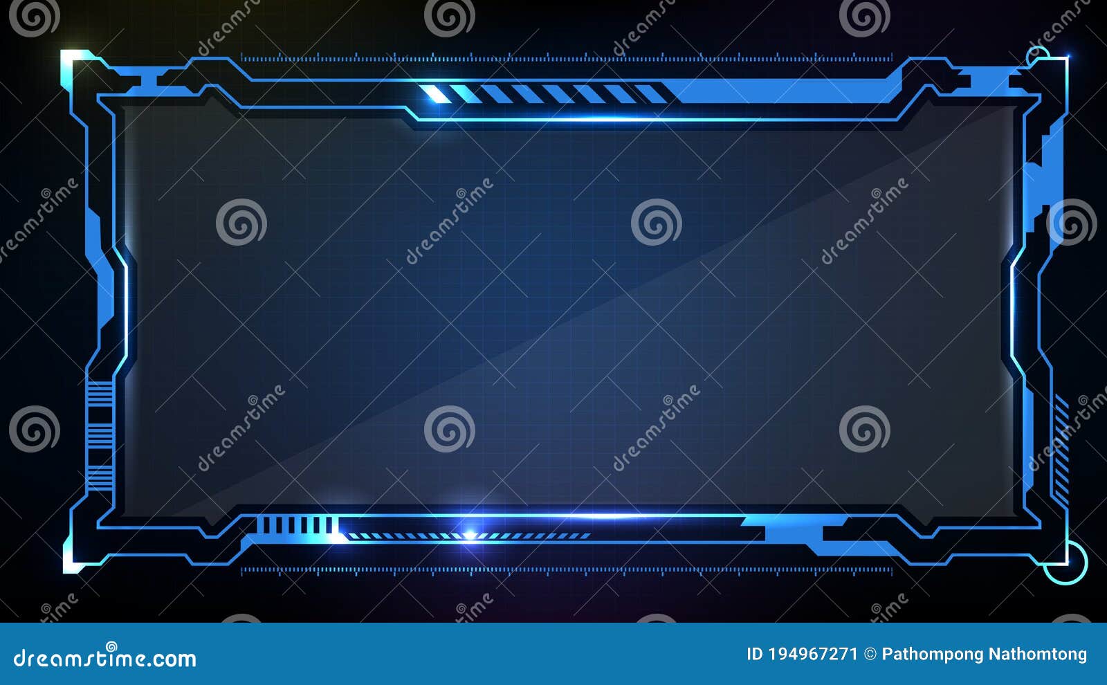 Futuristic Background. Blue Glowing Technology Sci Fi Frame Hud Ui ...