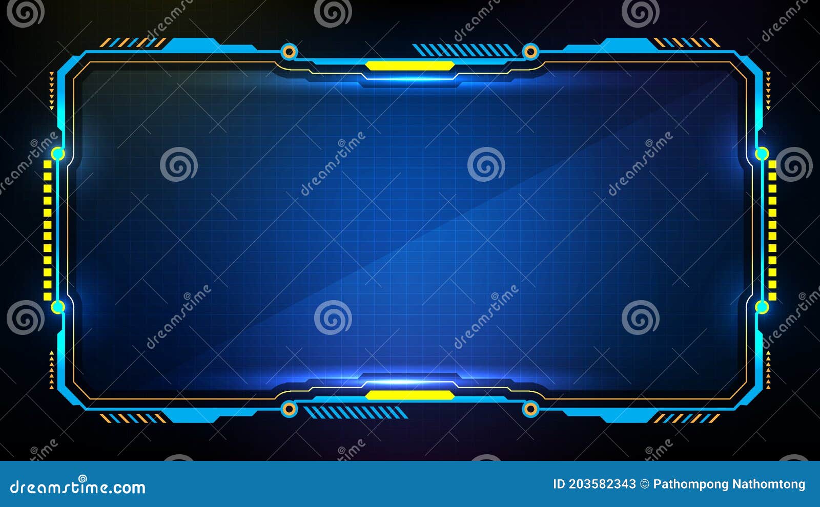 Futuristic Background of Blue Glowing Technology Sci Fi Frame Hud Ui ...