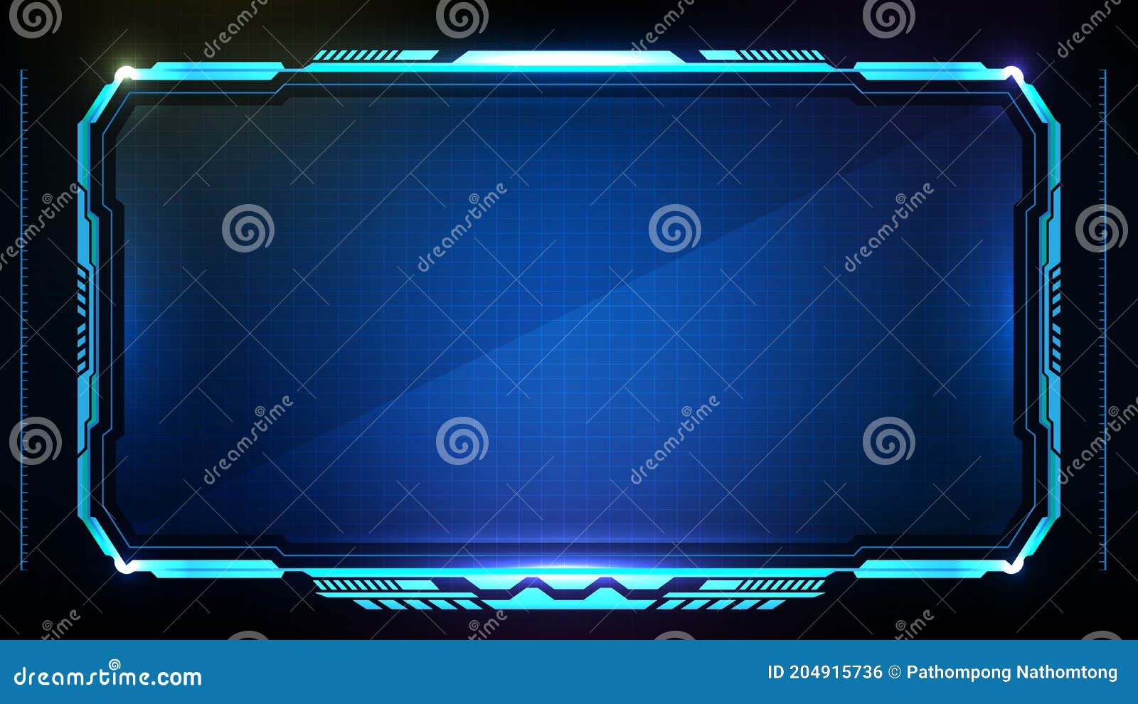 Futuristic Background of Blue Glowing Technology Sci Fi Frame Hud Ui ...