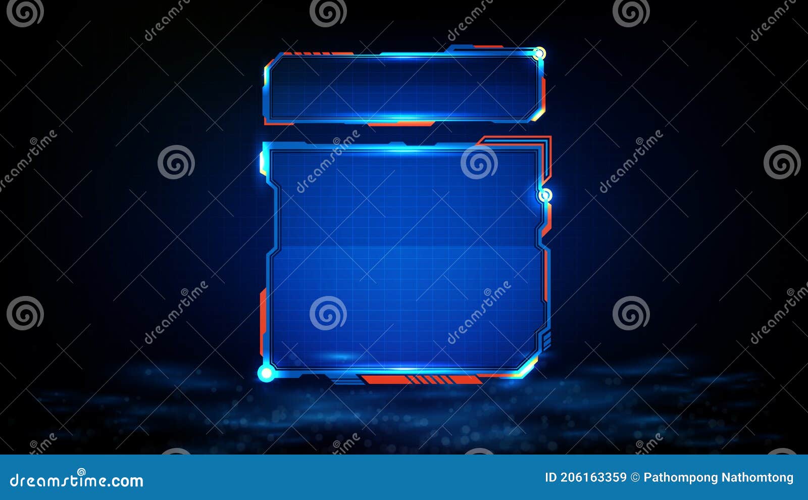 Futuristic Background of Blue Glowing Technology Sci Fi Frame Hud Ui ...
