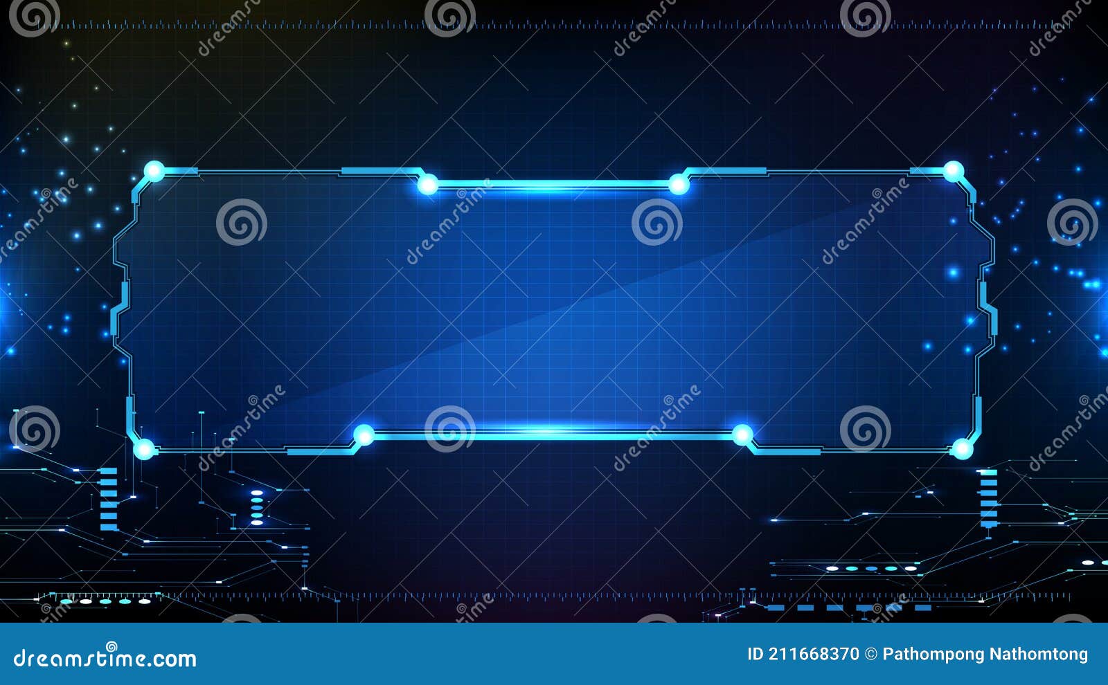 Futuristic Background of Blue Glowing Technology Sci Fi Frame Hud Ui ...