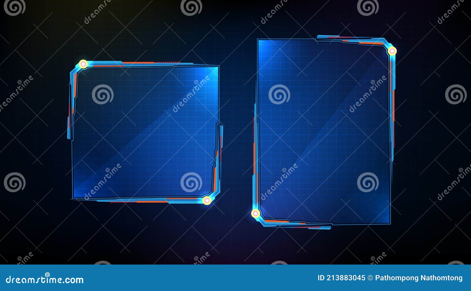 Futuristic Background of Blue Glowing Technology Sci Fi Frame Hud Ui ...