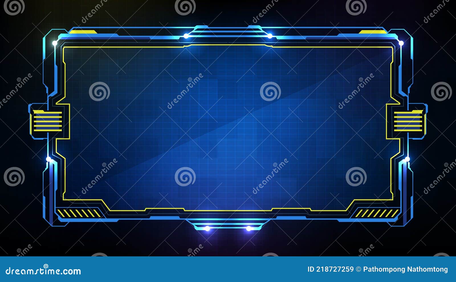 Futuristic Background of Blue Glowing Technology Sci Fi Frame Hud Ui ...