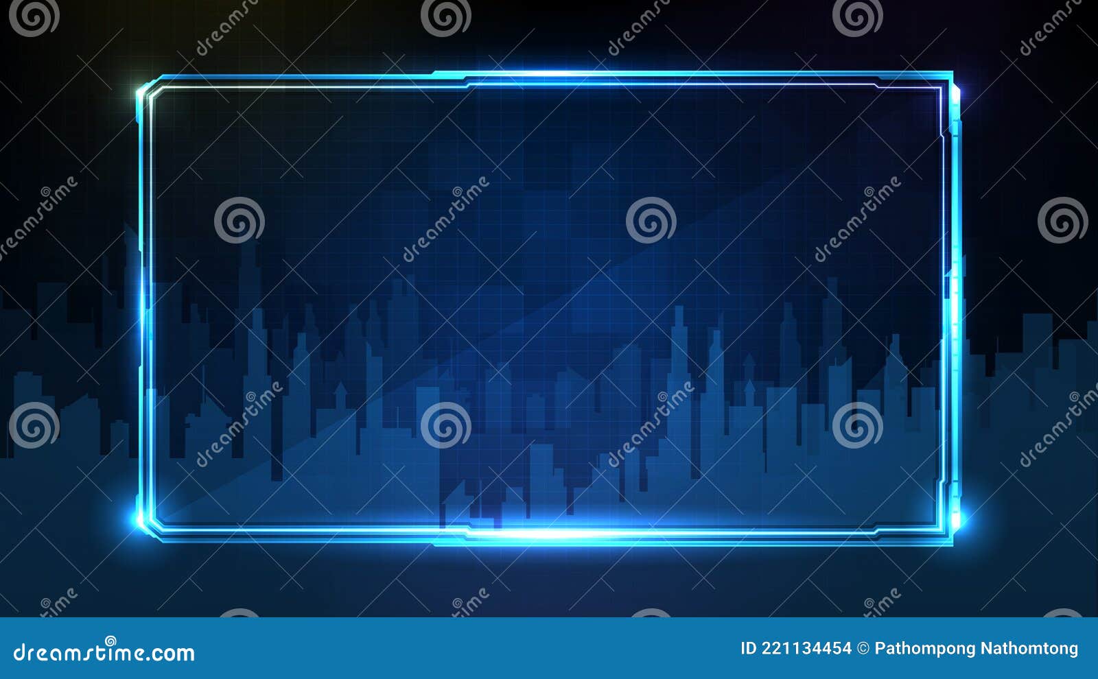 Futuristic Background of Blue Glowing Technology Sci Fi Frame Hud Ui ...