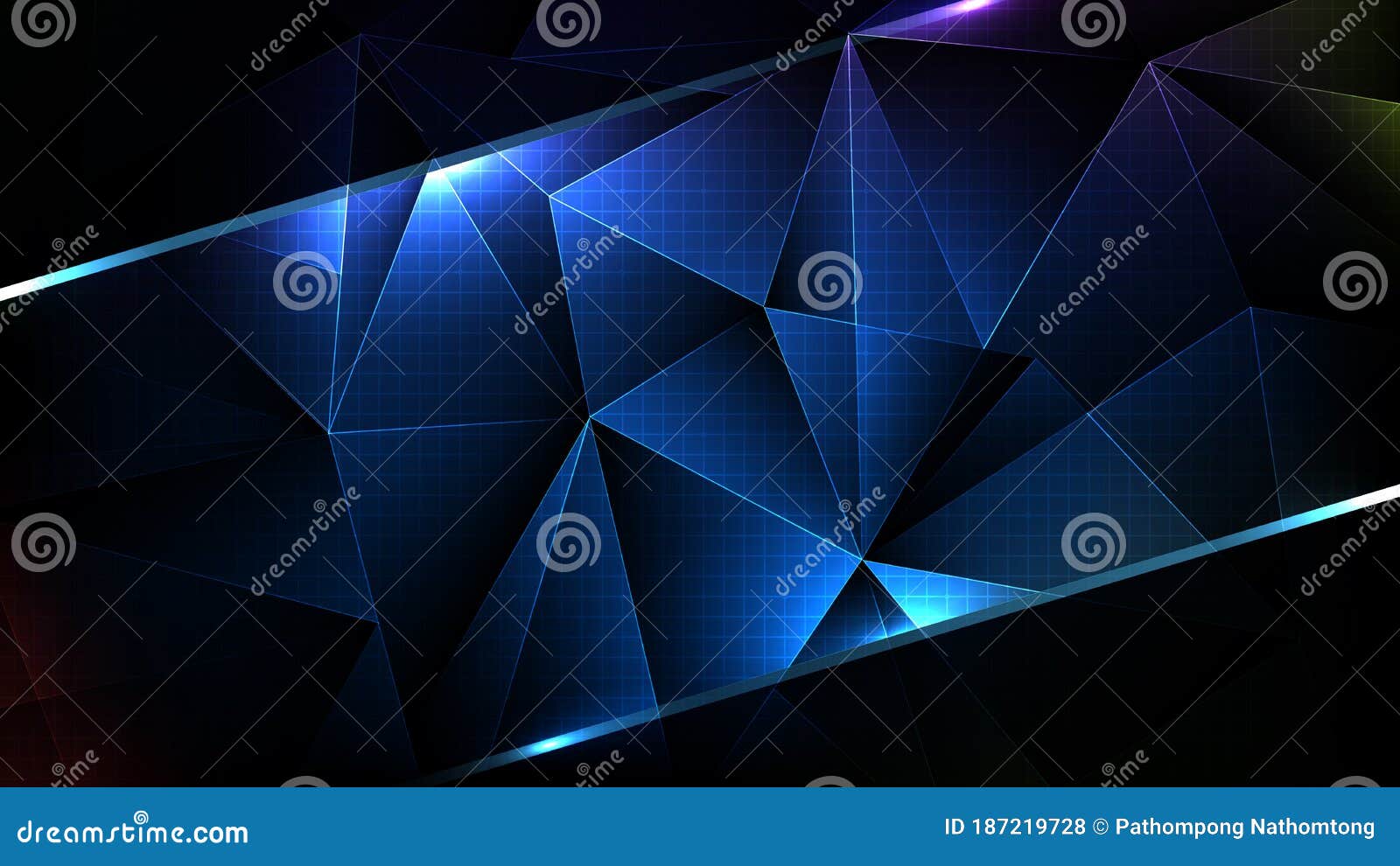 Futuristic Background of Blue Triangle Pattern Geometrical Background ...