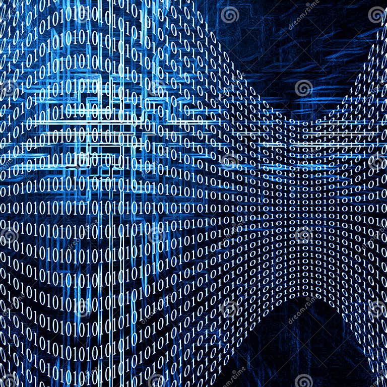 Abstract Futuristic Background with Code Numbers Stock Illustration ...