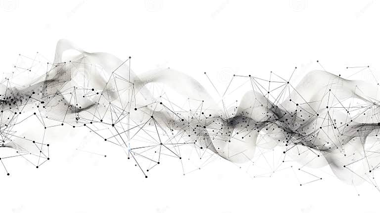 Abstract Futuristic Background With Connecting Dots And Lines Plexus Structure Of Big Data