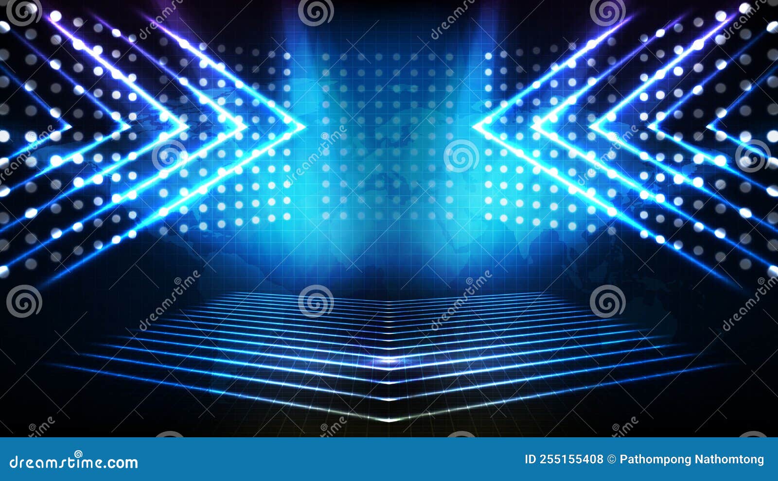 Futuristic Background Of Empty Stage Arena Stadium Spotlgiht Stage ...