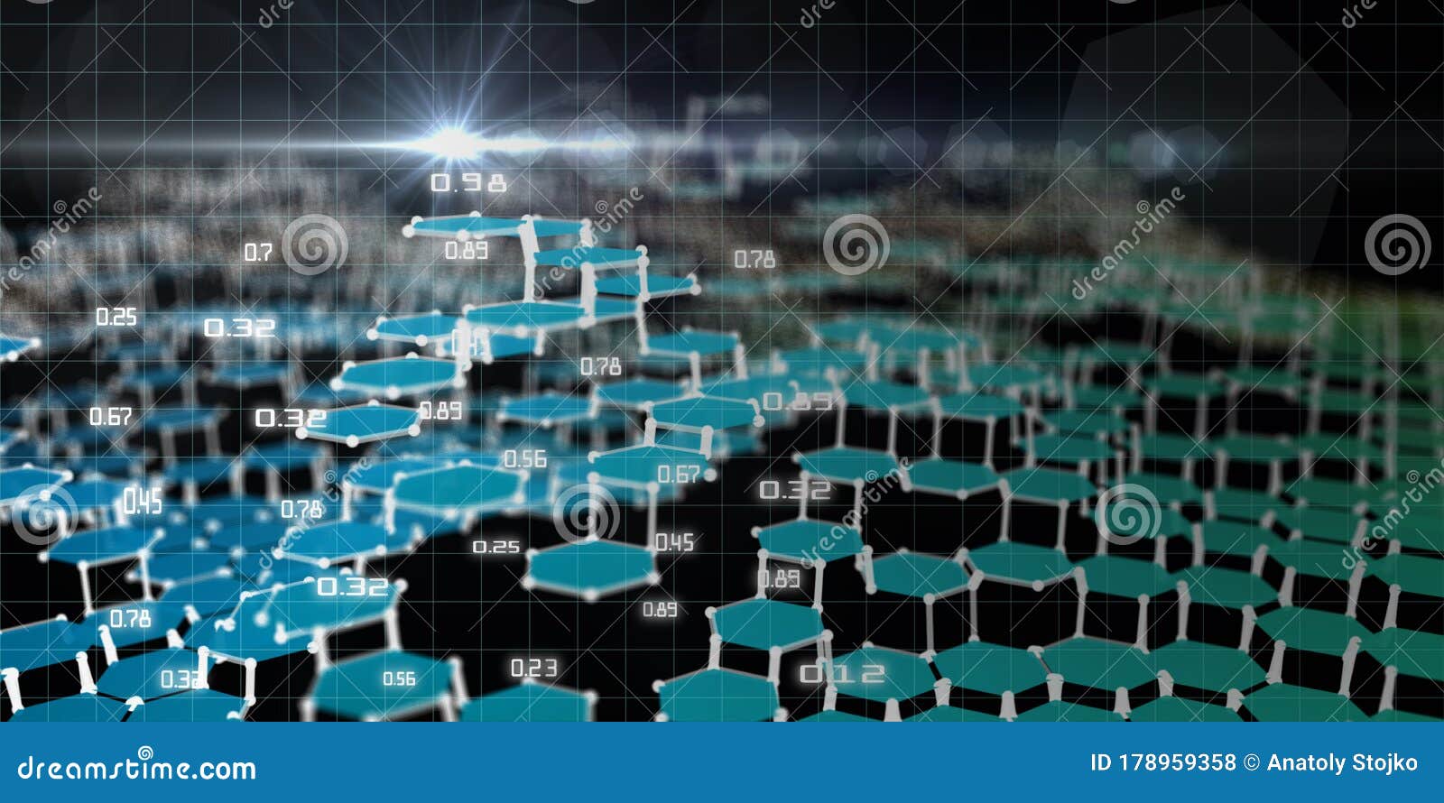 Abstract Futuristic Background with Hexagonal Polygonal Structure and ...